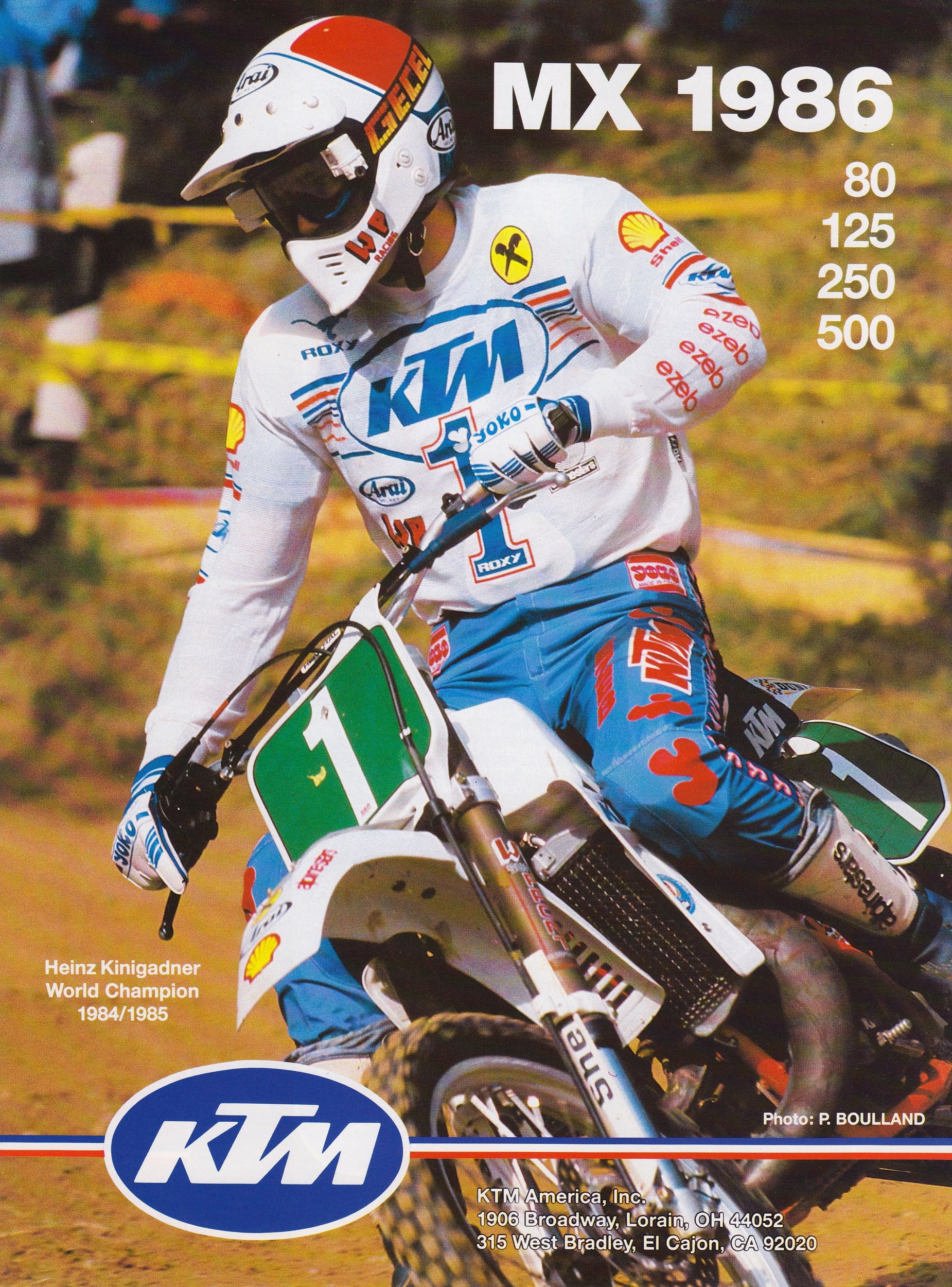 1986 KTM 80, 125, 250 and 500 Motocross Brochure